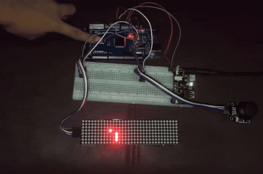8x32 LED Matrix Snake Game with Joystick Control using Arduino Mega ...