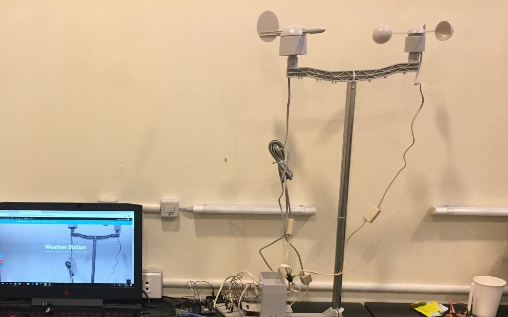 Mini Weather Station (Rain Gauge, Wind Speed, Wind Direction) using Bl ...