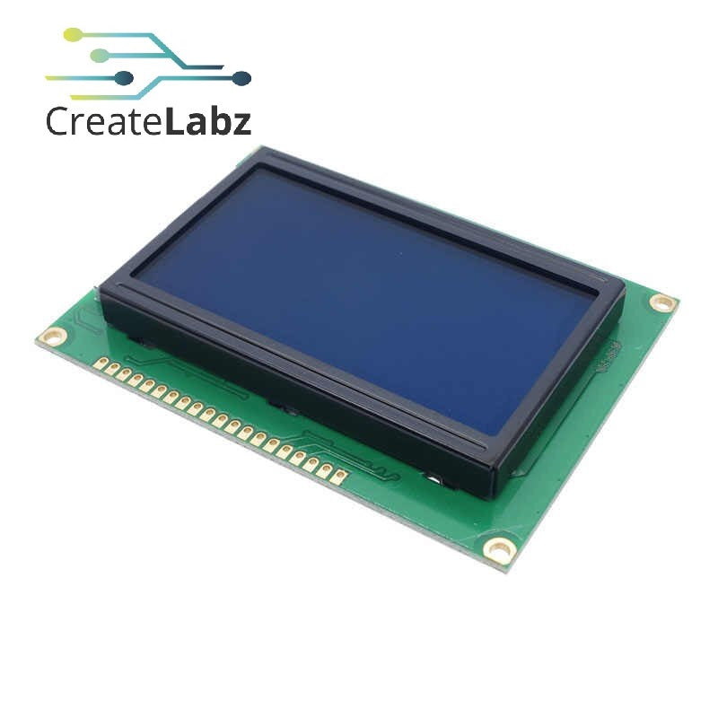 128 x 64 LCD Module, 5V (Blue, Yellow Green Screen) – CreateLabz Store