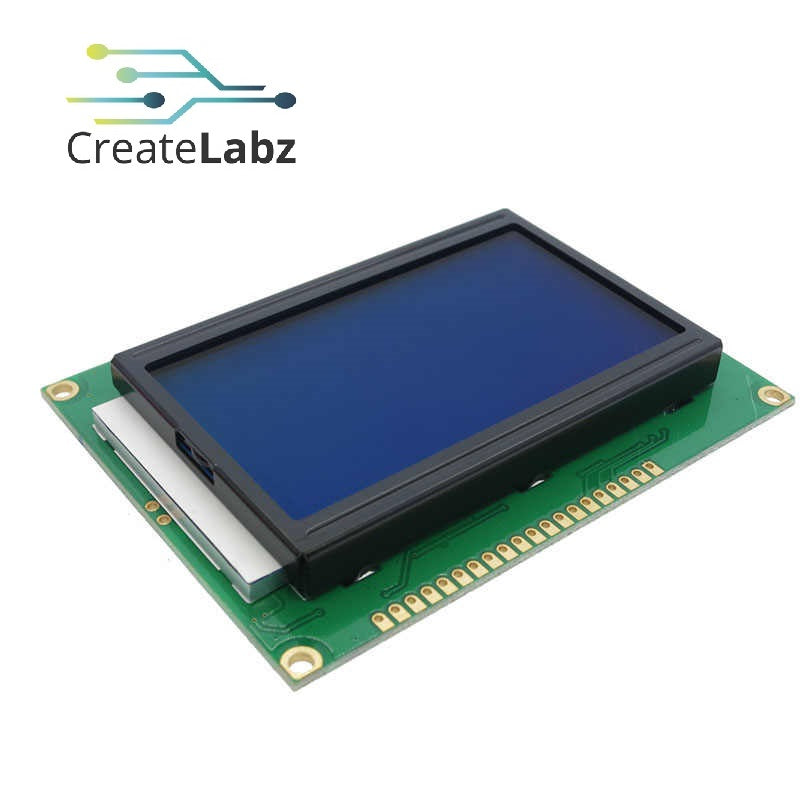 128 x 64 LCD Module, 5V (Blue, Yellow Green Screen) – CreateLabz Store