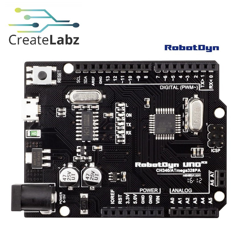 Arduino Uno R3 Compatible Ch340g From Robotdyn Createlabz Store